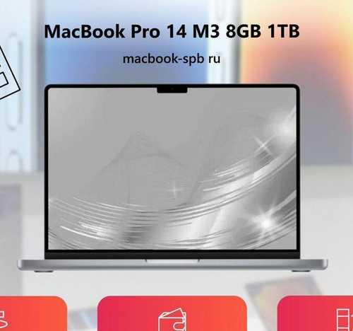 Apple MacBook 14 m3 8gb 1Tb сша/Ростест