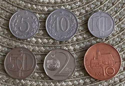 Набор монет Чехословакия Чехия 6 шт