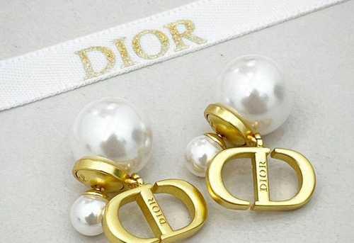 Серьги dior CD с клеймом