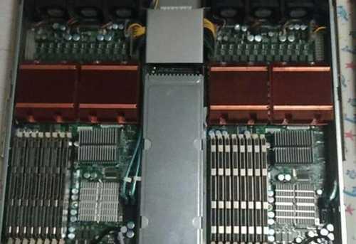 Сервер supermicro 1u twin, X7dbt