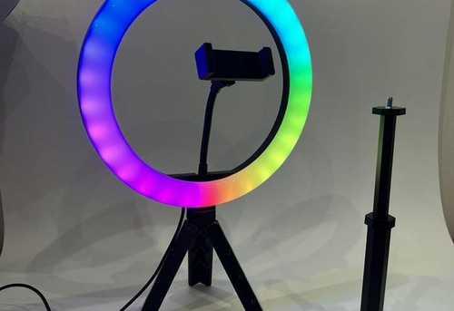 Кольцевая лампа 26 см разноцветная настольная
