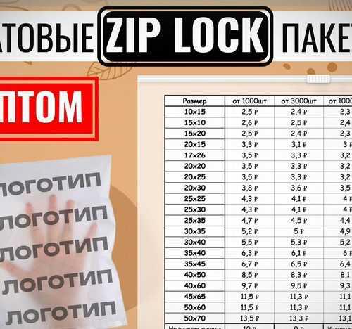 Пакеты слайдер, Пакеты зип лок с бегунком оптом