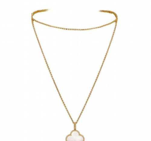 Колье Van Cleef & Arpels Magic Alhambra Long Necklace 1 Motif Yellow Gold Mother-of-pearl vcaro49L00