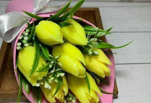 Букет "Желтые тюльпаны" из мыла ручной работы