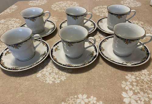 Набор чайных чашек с блюдцами (6 штук)