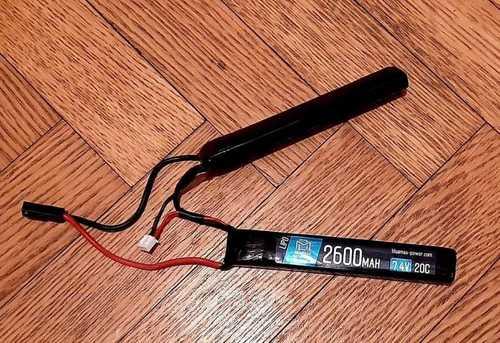 Аккумулятор Bluemax lipo 7.4v 2600mAh 20C CQB