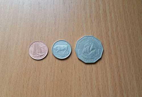 Монеты (Ирландия, Сингапур, Вост.-Карибские о-ва)