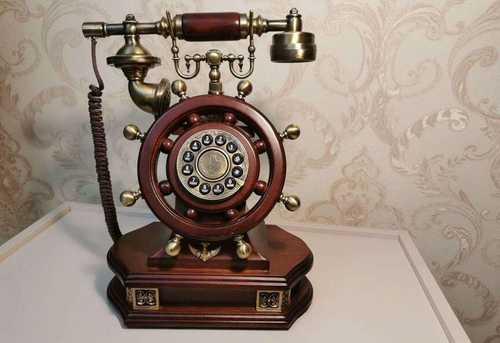 Ретро телефон Штурвал в морском стиле