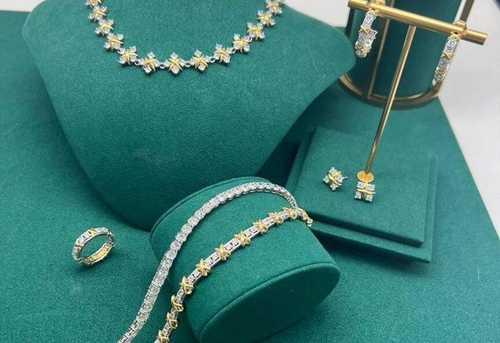 Серебряный комплект Tiffany премиальное качество