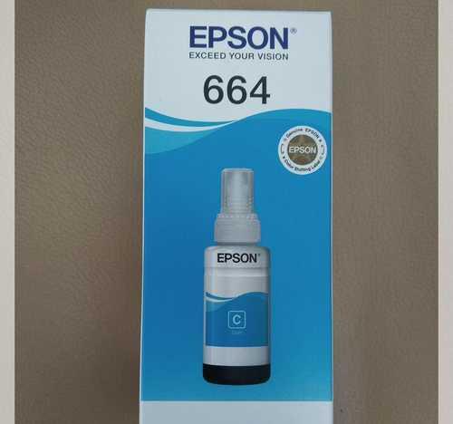 Чернила epson T664 черные оригинальные