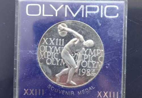 Медаль сувенирная, олимпиада лос анжелес, 1984 г