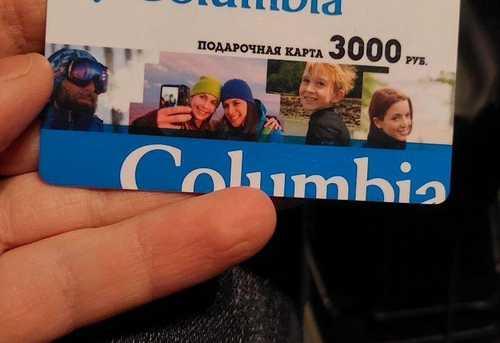 Подарочный сертификат columbia