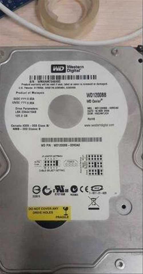 Жесткий диск 3,5" IDE 120Gb (не sata)