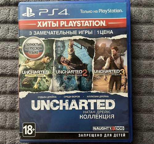 Диски на ps4 uncharted 1,2,3 части