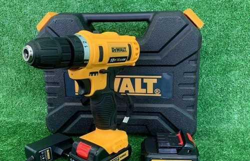 Шуруповерт dewalt 18v ударный + 2 аккумулятора