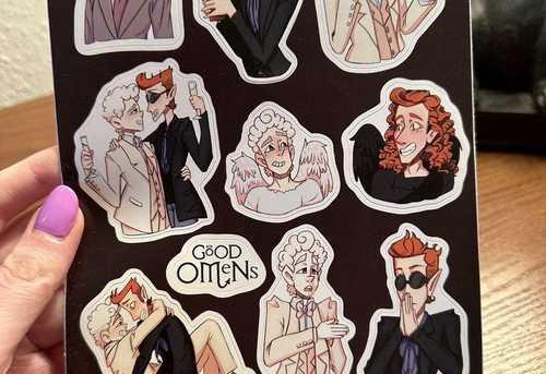 Благие знамения наклейки good omens