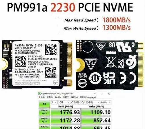 Samsung SSD PM991a 2230 512GB 1TB pcie nvme