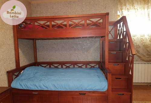 Двухъярусная кровать с широким спальным местом