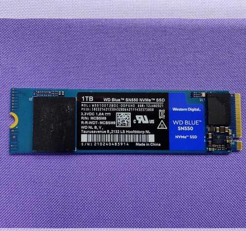 SSD 1Tb WD SN550 M.2 NVMe