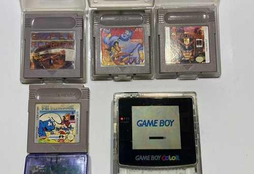Gameboy Color CGB-001 + 5 картриджей