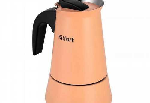 Кофеварка гейзерная Kitfort кт-7148-2, персиковая