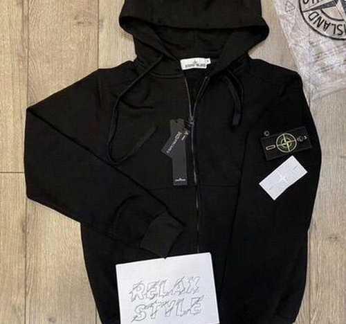 Зип худи stone island черная