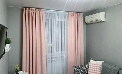 Ткань на шторы розовый блэкаут