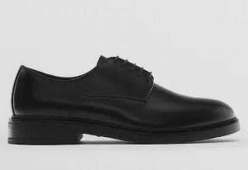 Туфли Massimo Dutti Leather Derby, черный