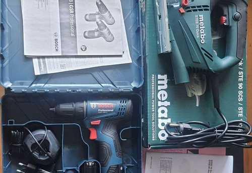 Шуруповерт bosch gsr120 li,лобзик metabo steb70Q