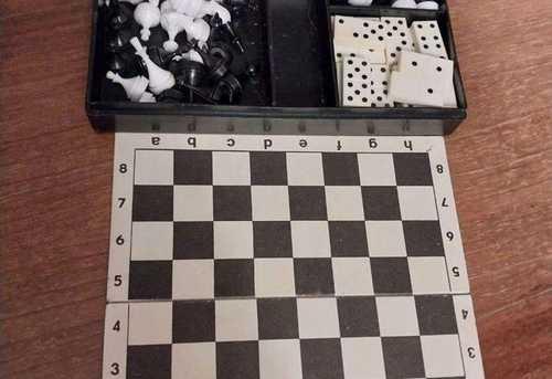 Шашки,шахматы,домино- портативный набор
