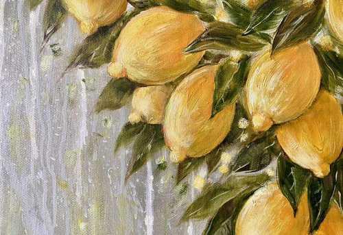 Интерьерная картина маслом Сочные лимоны