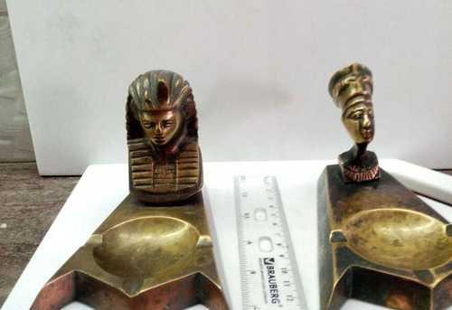 Винтаж. Пепельницы, фигуры Египет. Фараон. Латунь