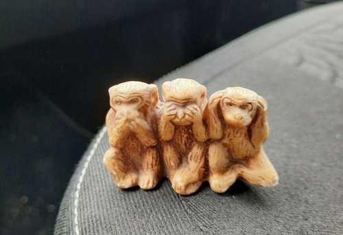 Нэцкэ фигурки Три обезьянки, Два монаха, Хотей-4шт