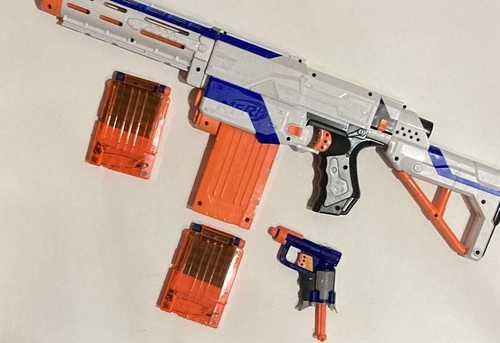 Бластер Nerf retaliator и пистолет jolt