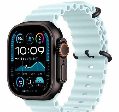 Смарт-часы Apple Watch Ultra 2 (2024), 49, Black Titanium, Ocean Band, Ice Blue