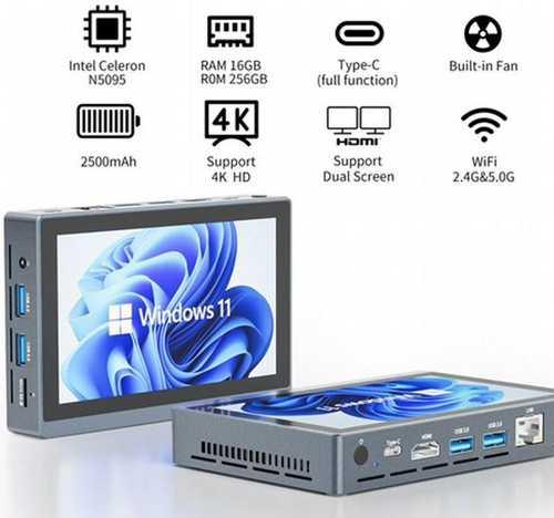 Мини-пк Gole 2 PRO (Intel Celeron N5095, RAM 16 гб