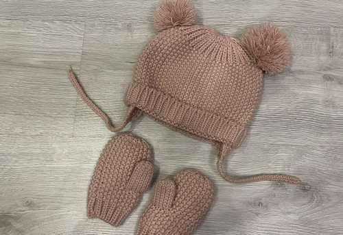 Шапка zara варежки zara