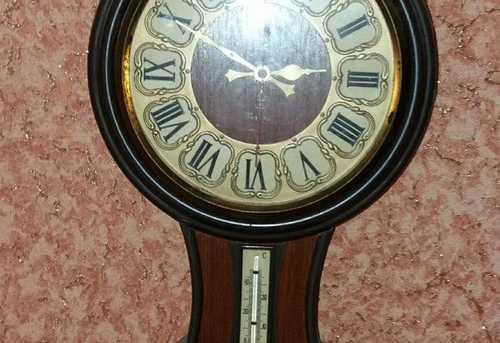Часы настенные "маяк" с термометром и барометром