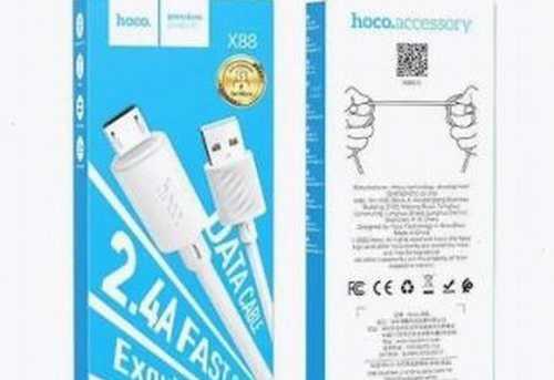 Кабель оптом. USB hoco X88, microusb, 2.4А, 1 м