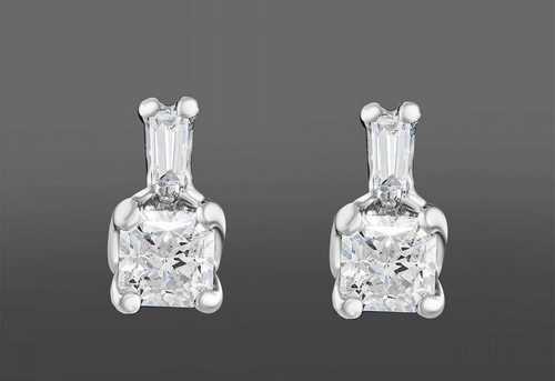 Серьги из платины с бриллиантами 0.72Ct