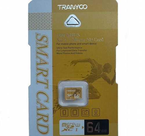 Карта памяти Tranyoo, microSD, 64GB, U3, micro SD