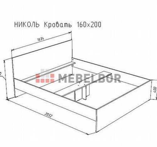 Кровать нк Николь 1600 Дуб сонома