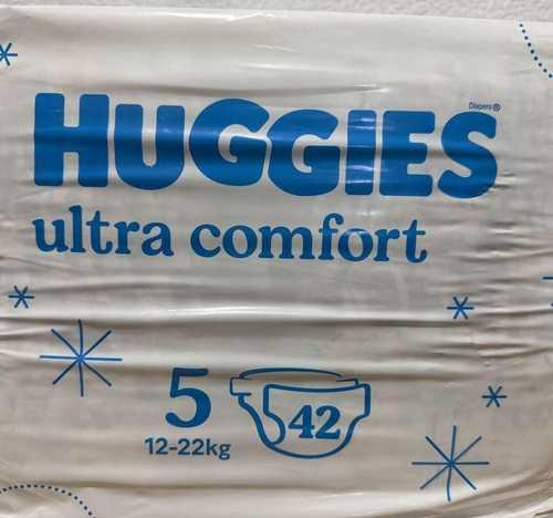 Huggies ultra comfort 5 42 шт. 12-22 кг