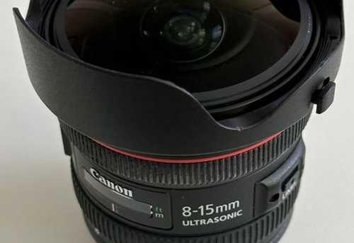 Canon fisheye zoom lens ef 8-15mm 1:4