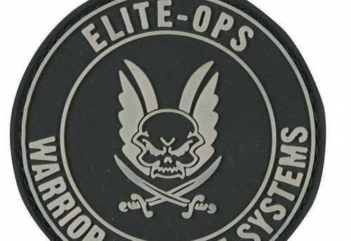 Warrior Elite Ops Rubber Patch Round Logo Black
