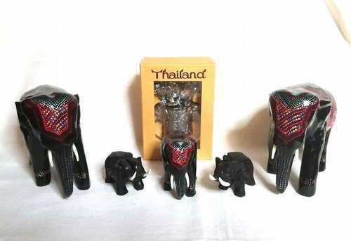 Тайские сувениры: фигурки слонов разных размеров