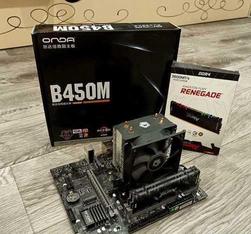 Комплект AM4 b450m ryzen 5 2600 16gb ddr4