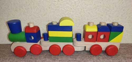 Melissa & doug Деревянный паровозик, конструктор
