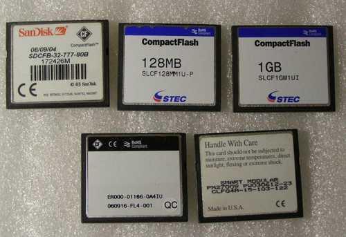 5 шт. карты памяти CompactFlash CF 32 128 Mb 1 Gb