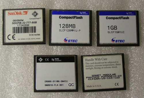 5 шт. карты памяти CompactFlash CF 32 128 Mb 1 Gb